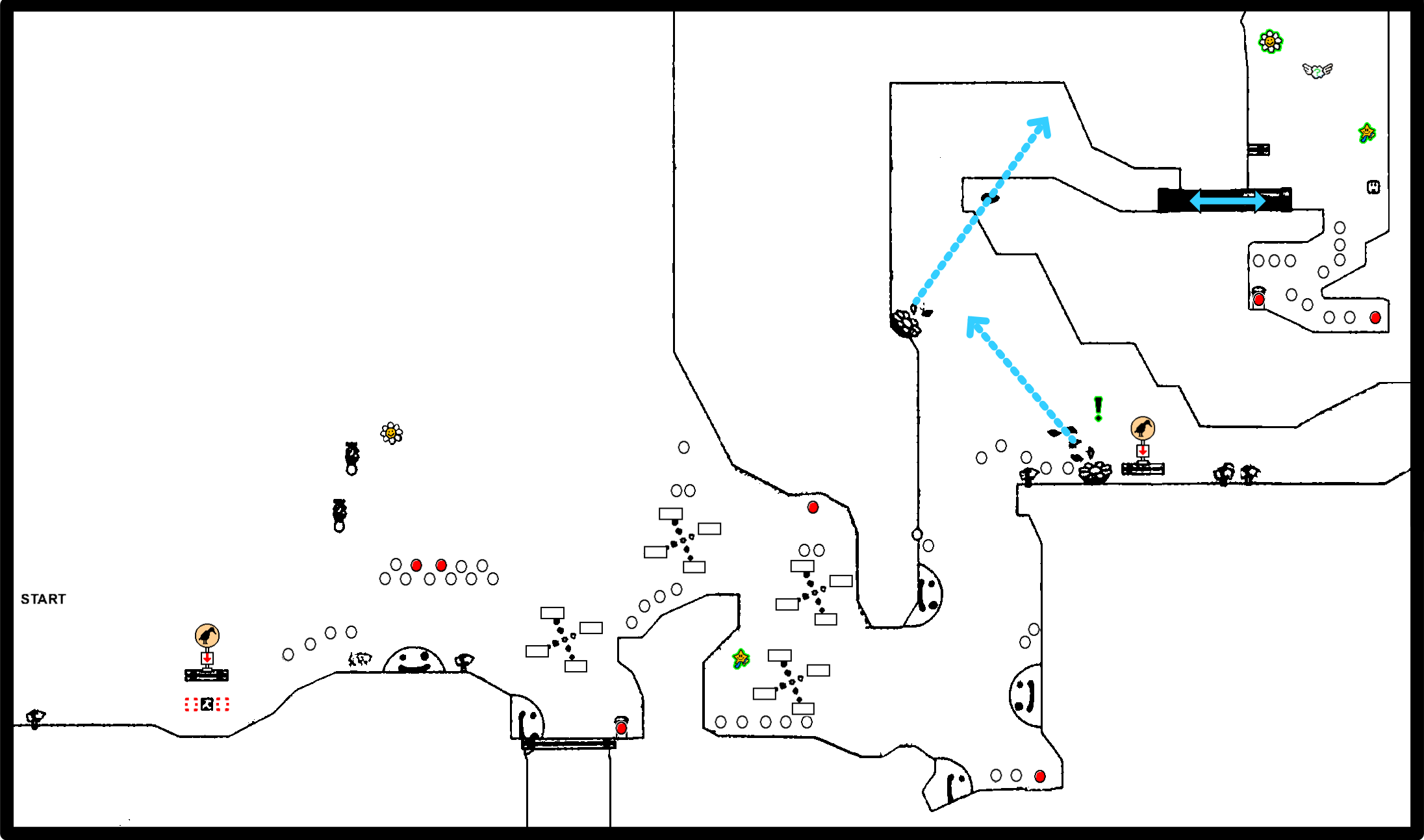 Yoshi's island DS MAP: World 2-5 Boing!- 地図付きステージガイド | Yasu's Game Guide