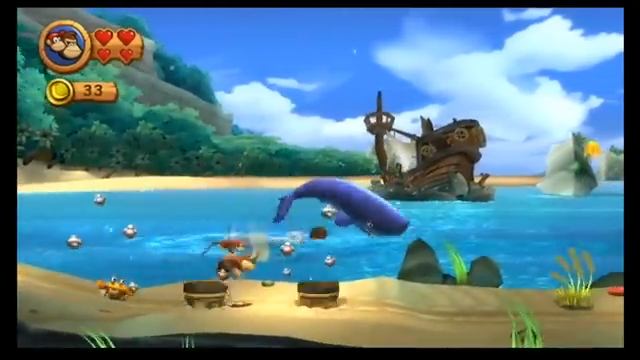 [Map-Based Walkthrough] Donkey Kong Country Returns:2-1 Poppin' Planks ...